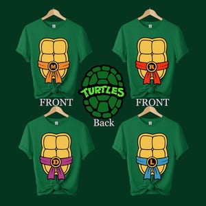 Ninja Turtles Back and Front Sided Group Shirt, Ninja Turtles Family ...