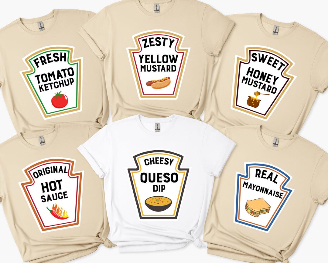 Group Condiments Shirt, Matching Halloween Costume, Adult Costume Party ...