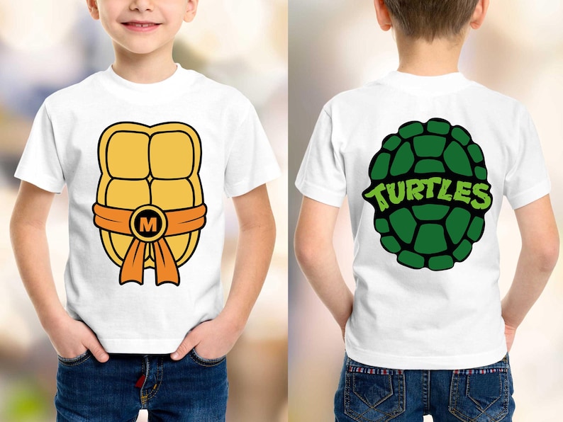 Ninja Turtles Back and Front Sided Group Shirt, Ninja Turtles Family ...