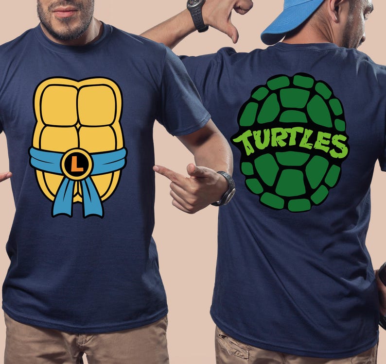Ninja Turtles Back and Front Sided Group Shirt, Ninja Turtles Family ...