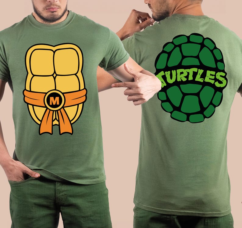 Ninja Turtles Back and Front Sided Group Shirt, Ninja Turtles Family ...