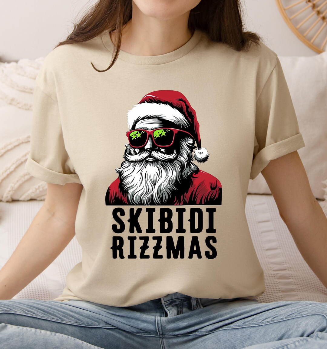 Skibidi Rizzmas Shirt, Funny Santa Claus Shirt, Merry Rizzmas Shirt ...