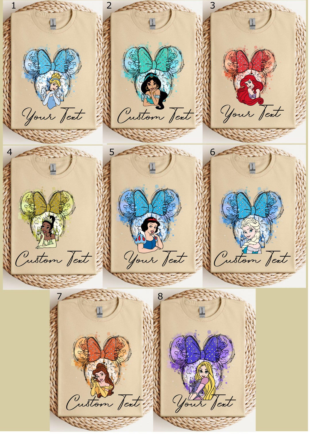 Custom Disney Princess Group Shirt, Personalized Disney Princes ...