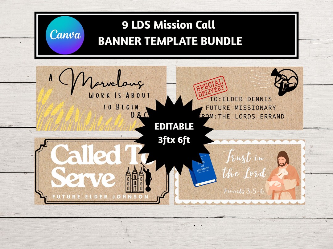LDS Misson Call Banner Template Bundle - Etsy