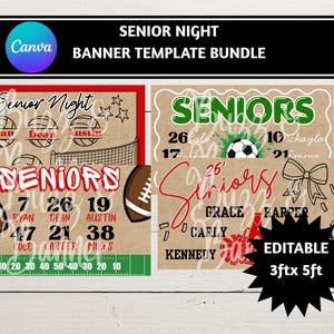 Senior Night Banner Template Bundle - Etsy