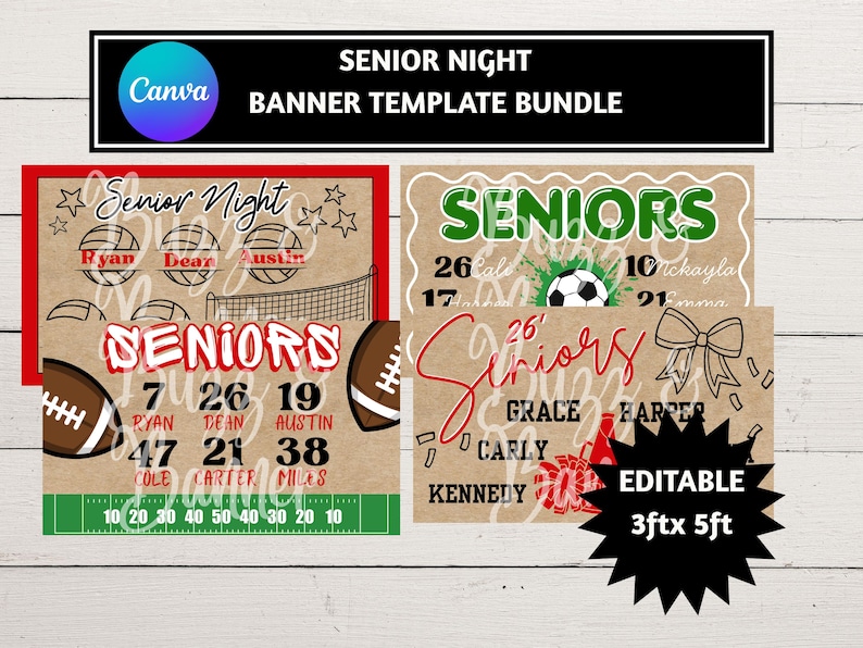 Senior Night Banner Template Bundle - Etsy