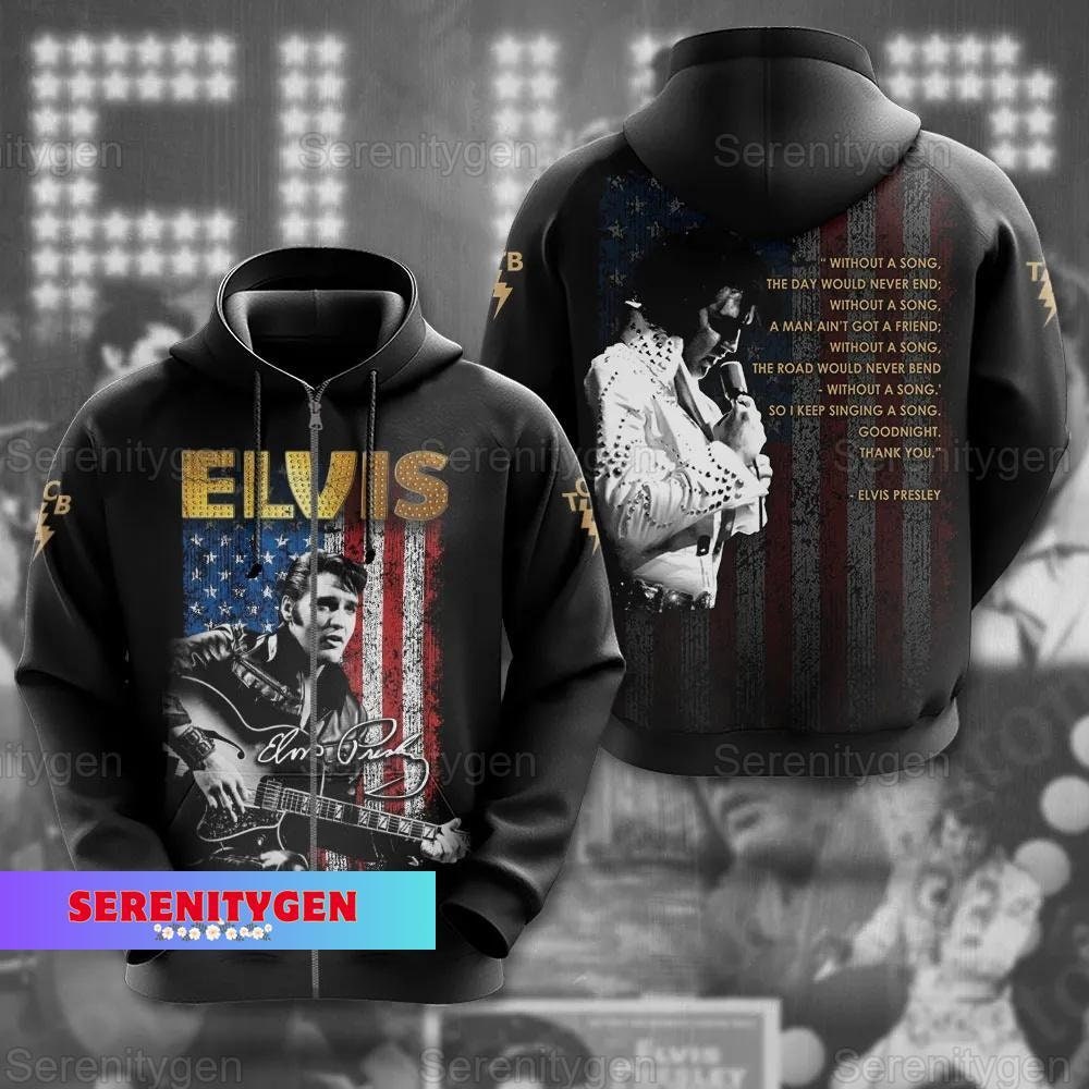 Christmas Elvis Presley Hoodie, Elvis Presley Zip Hoodie, Elvis Presley 3D Hoodie, The King Of ...