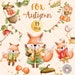 Watercolor Autumn Fox PNG Clipart Bundle, Fall Fox PNG Clipart ...