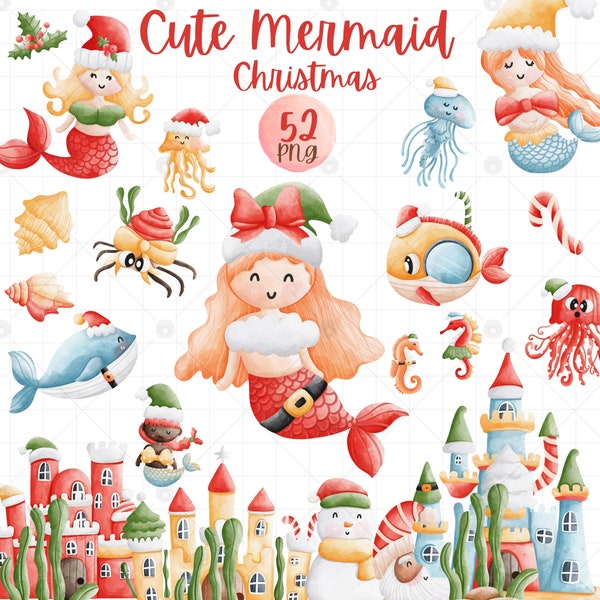 Christmas Mermaid - Etsy