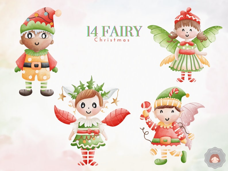 Christmas Fairy PNG, Watercolor Christmas Fairy, Christmas Fairy ...