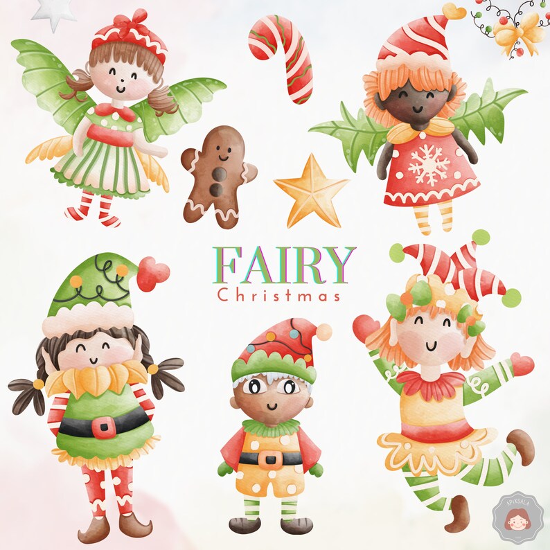 Christmas Fairy PNG, Watercolor Christmas Fairy, Christmas Fairy ...