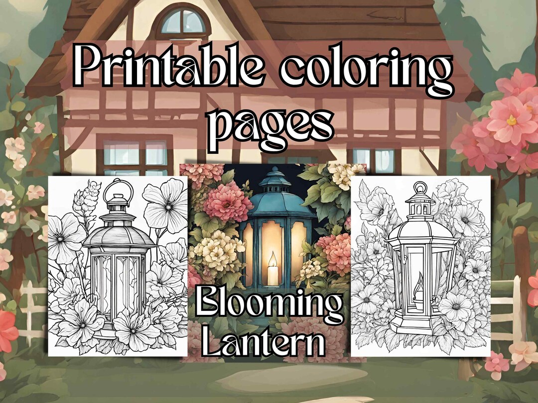 Blooming Cottage Lantern Coloring Book, 20 Garden Lantern Coloring ...