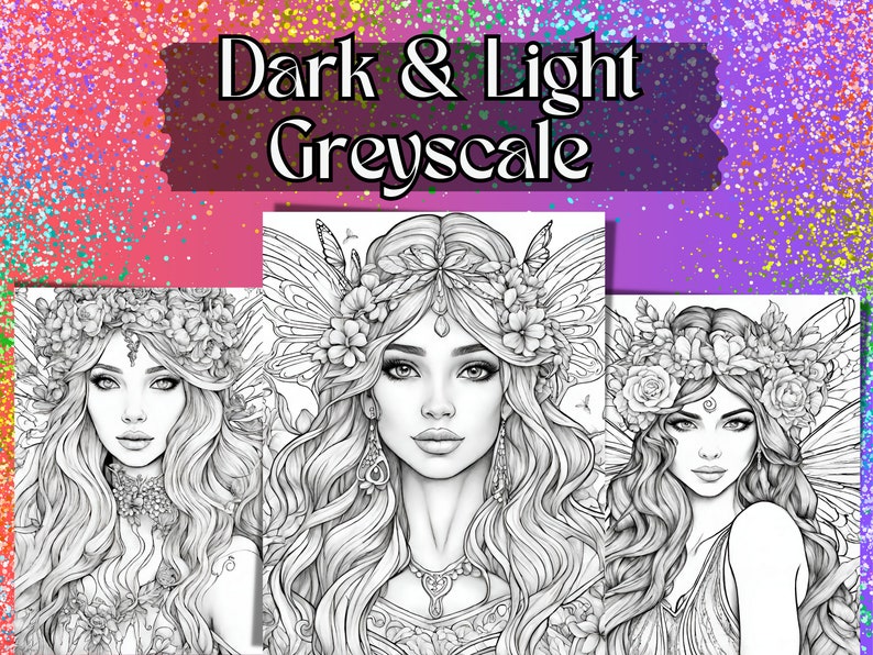 Enchanted Realms: A Stunning Fairy Coloring Journey. Realistic Fairy ...