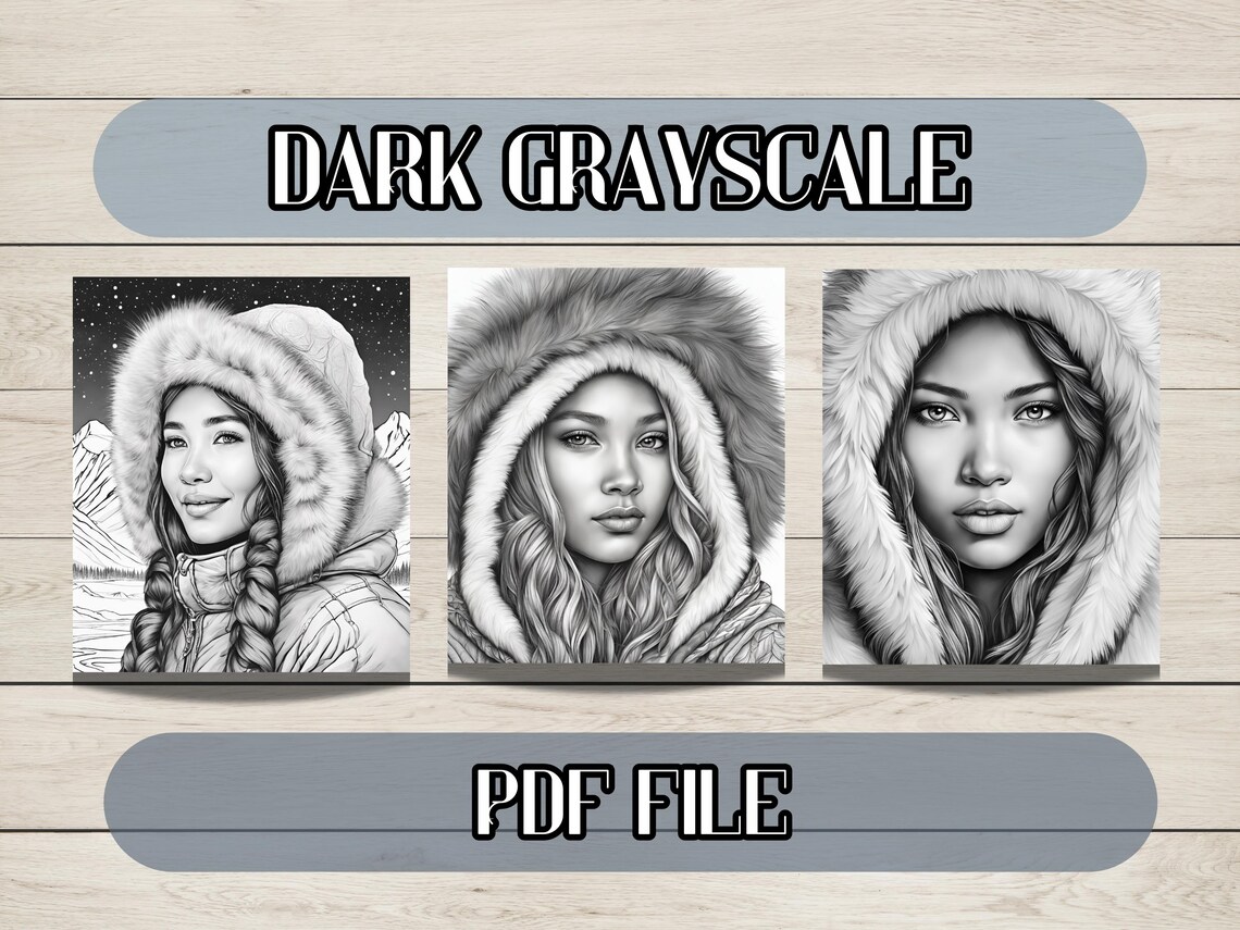 14 Realistic Eskimo Girls Printable Coloring Pages, Instant Download ...