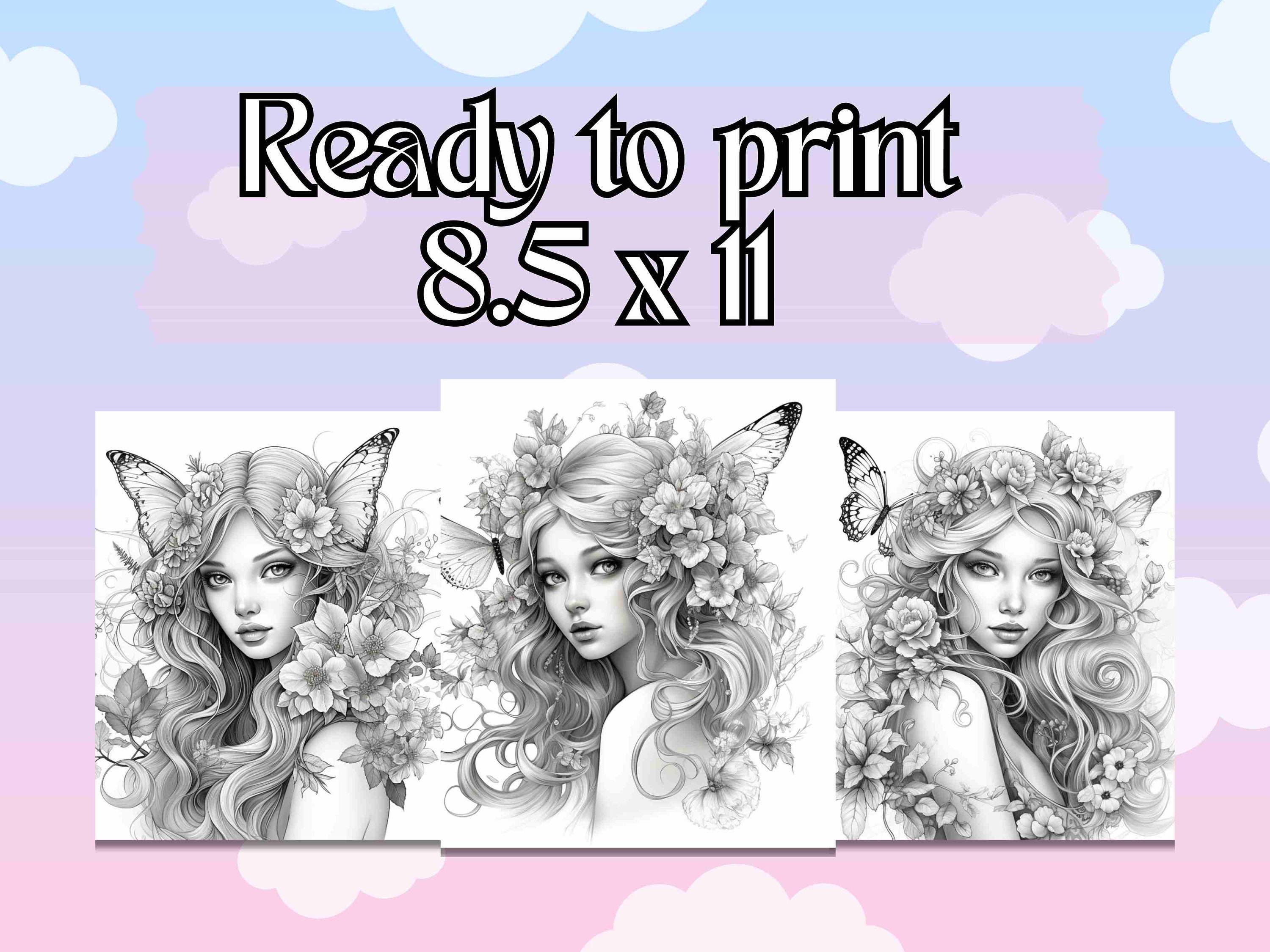 Enchanted Forest: A Fairy Coloring Adventure, Printable Fairy Coloring ...