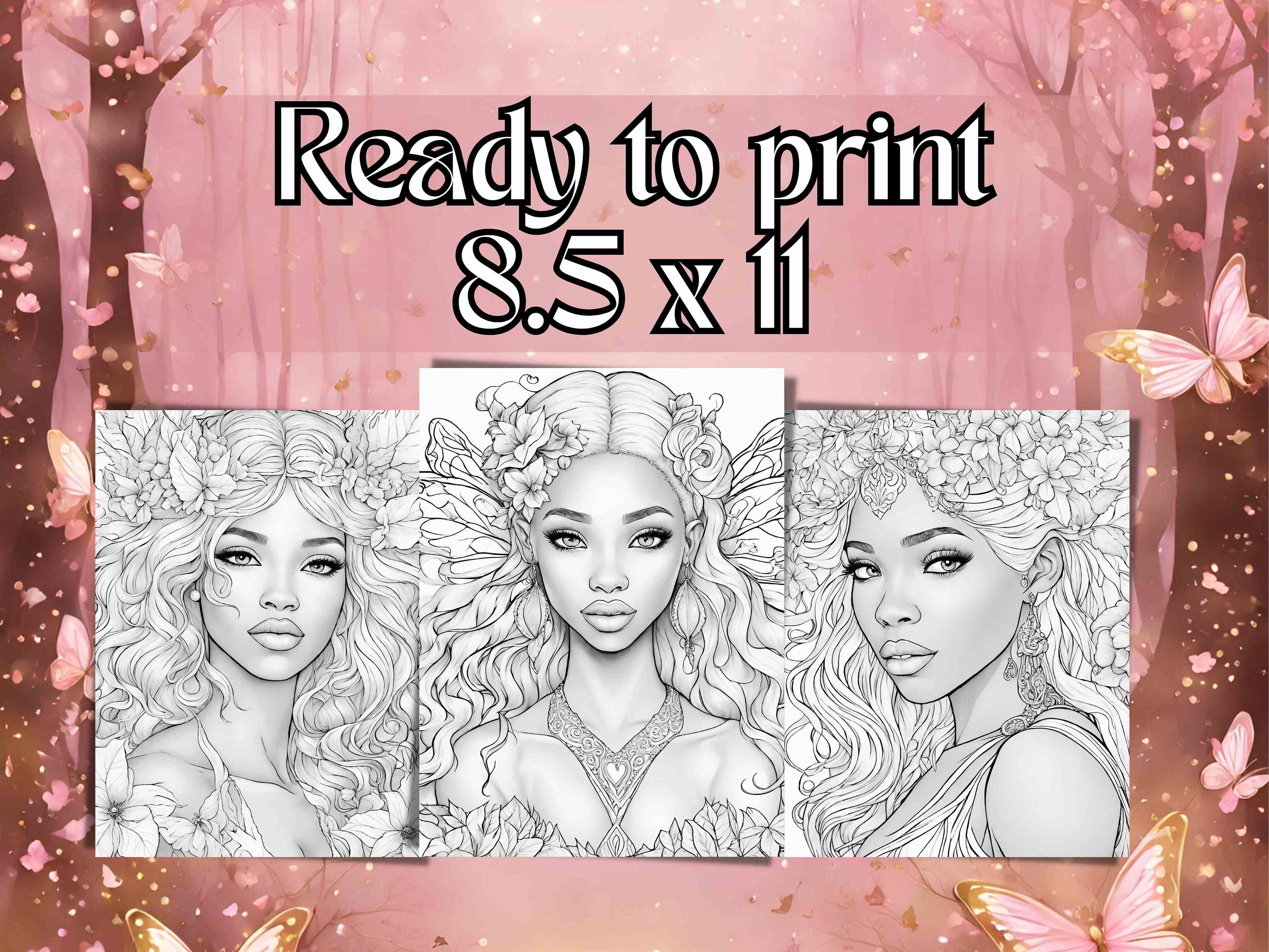 Enchanted Melanin, an African American Fairy Coloring Journey, 9 ...