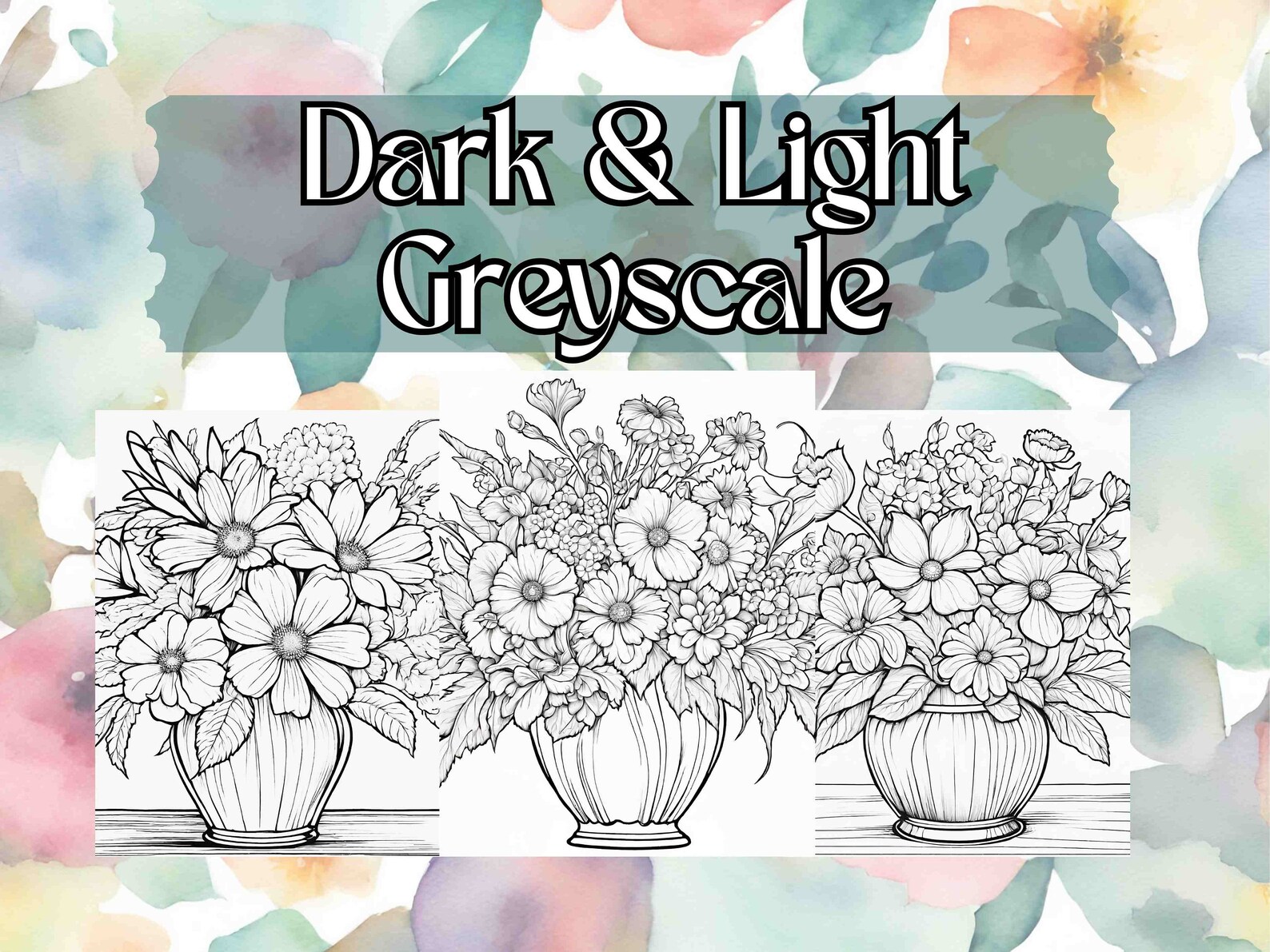 Vivid Vases: A Blooming Coloring Adventure, 12 Blooming Flower Vase ...