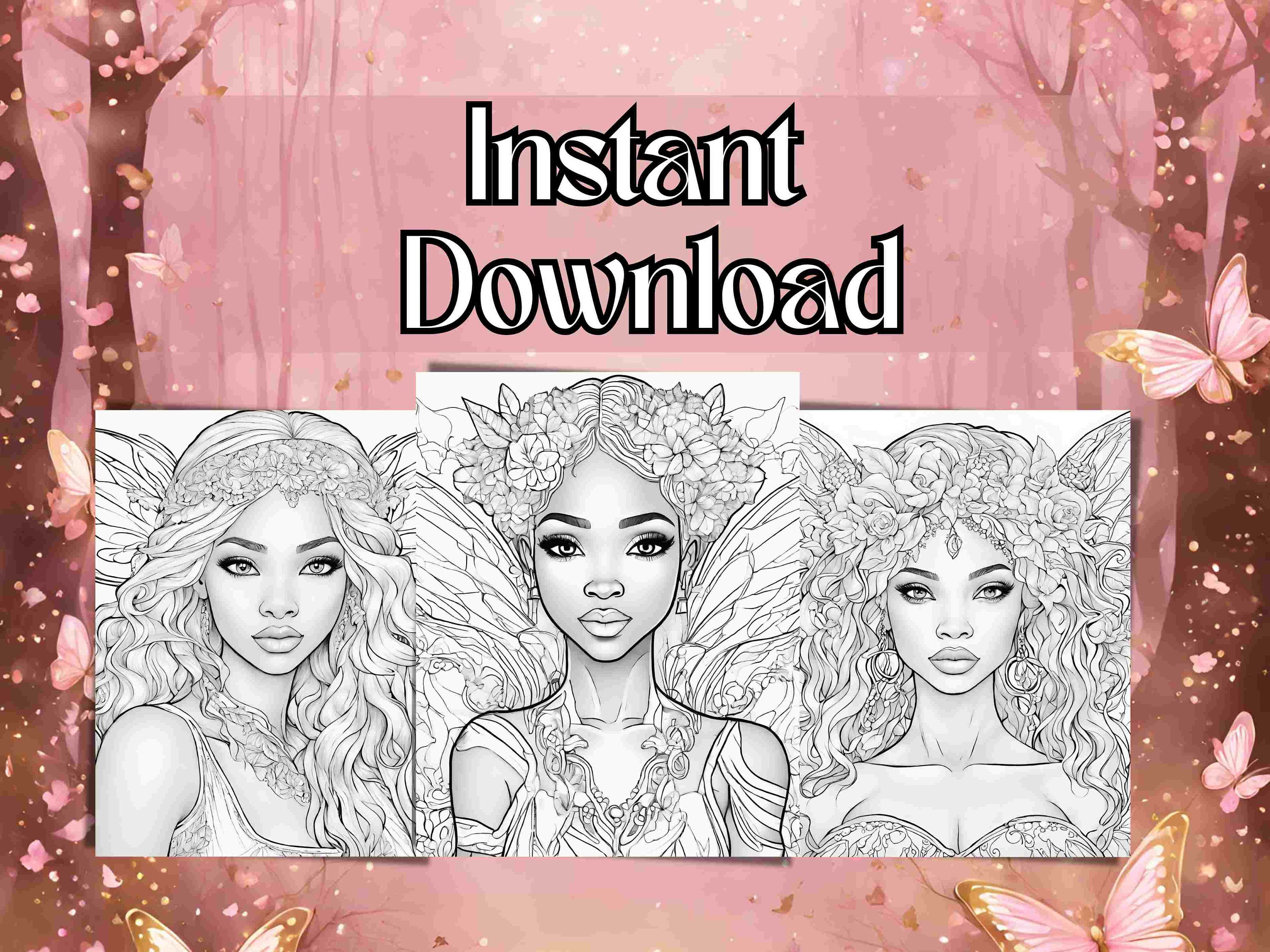 Enchanted Melanin, an African American Fairy Coloring Journey, 9 ...