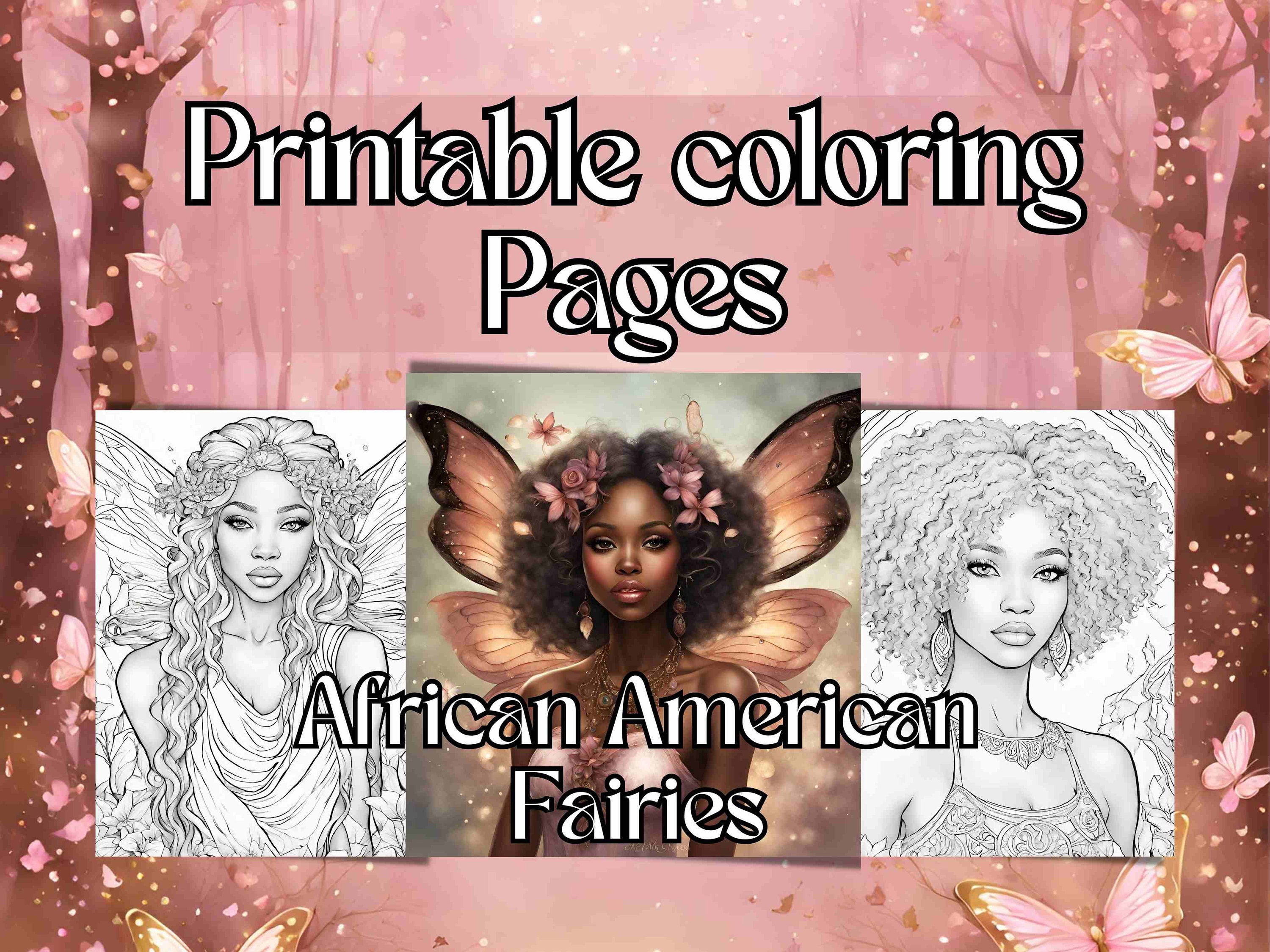 Enchanted Melanin, an African American Fairy Coloring Journey, 9 ...