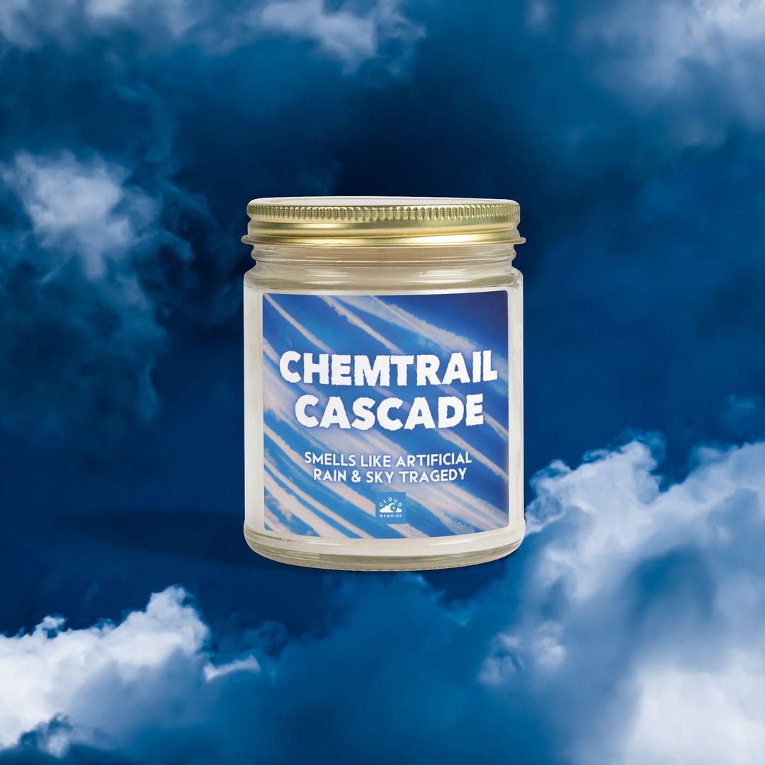Chemtrail Cascade Candle, Conspiracy Gifts, Scented Jar Candles ...