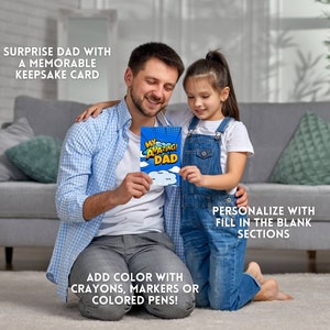 My Super Hero Dad Fathers Day Card, Printable Card From Daughter ...