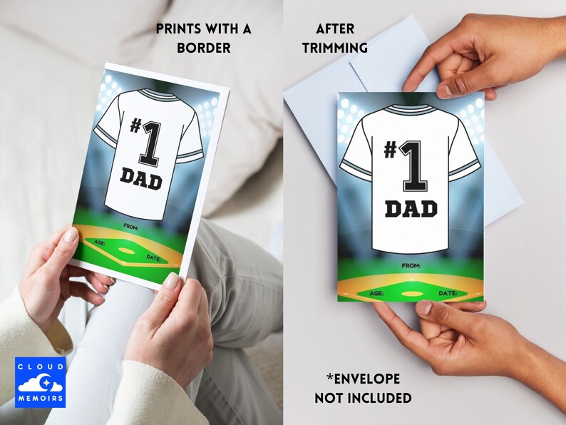 Baseball Dad Fathers Day Card, Printable Card From Son, Baseball ...
