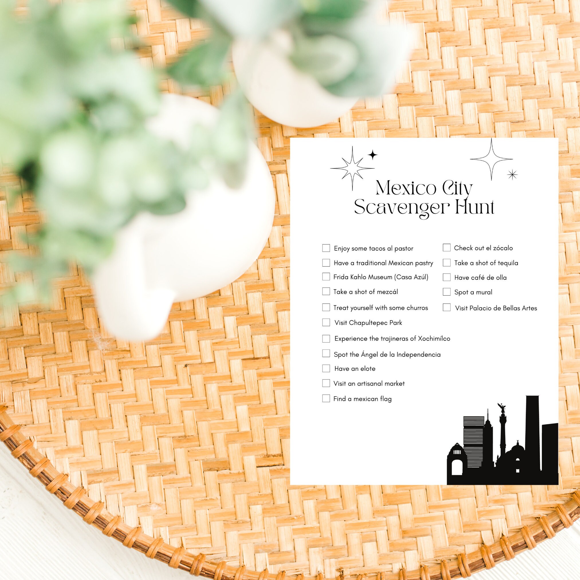 Mexico City Scavenger Hunt Printable Instant Download Adult Travel Game ...