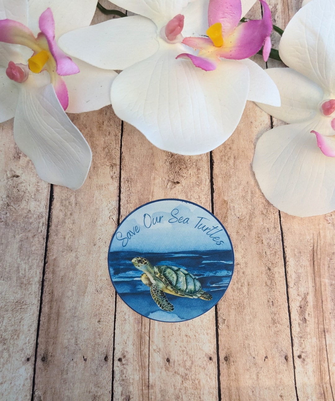 Save Our Sea Turtles Ocean Marine Life Round Eco Sticker - Etsy