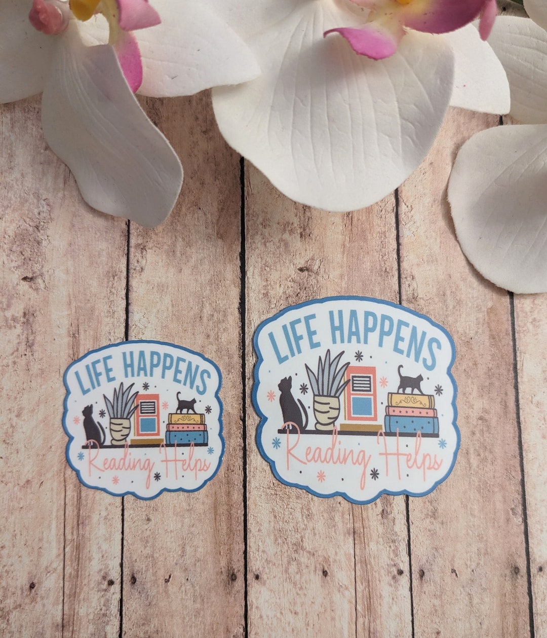 Life Happens Reading Helps Sticker for Book Lovers and Readers - Etsy