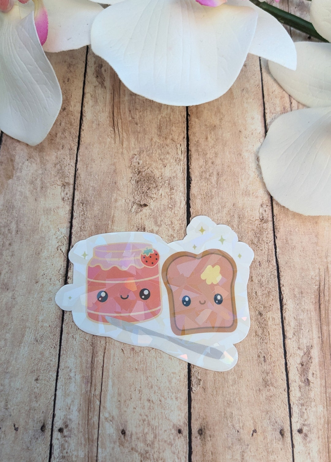 Holographic Food Sticker Kawaii Cute and Fun Bread and Jelly - Etsy