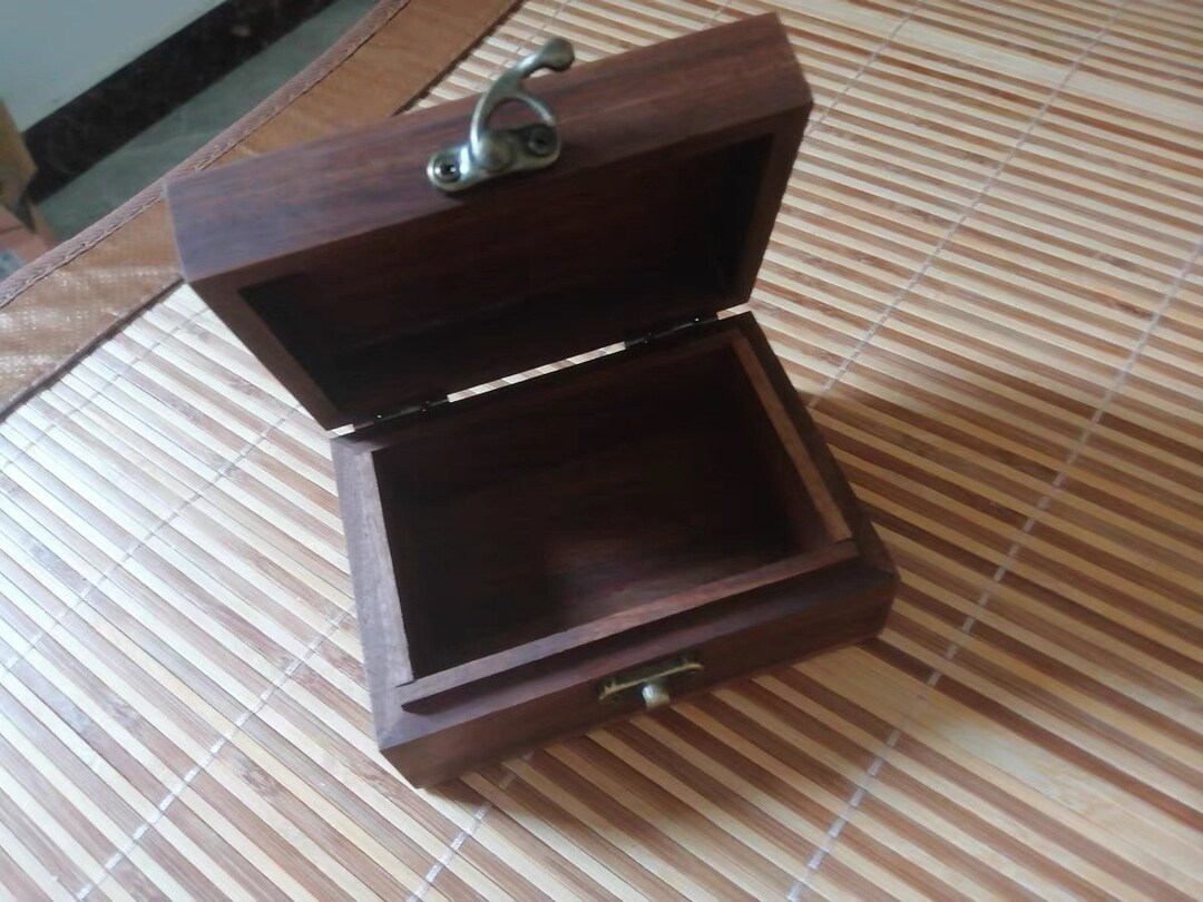 Black Walnut Solid Wood Rectangular Small Wooden Box for - Etsy