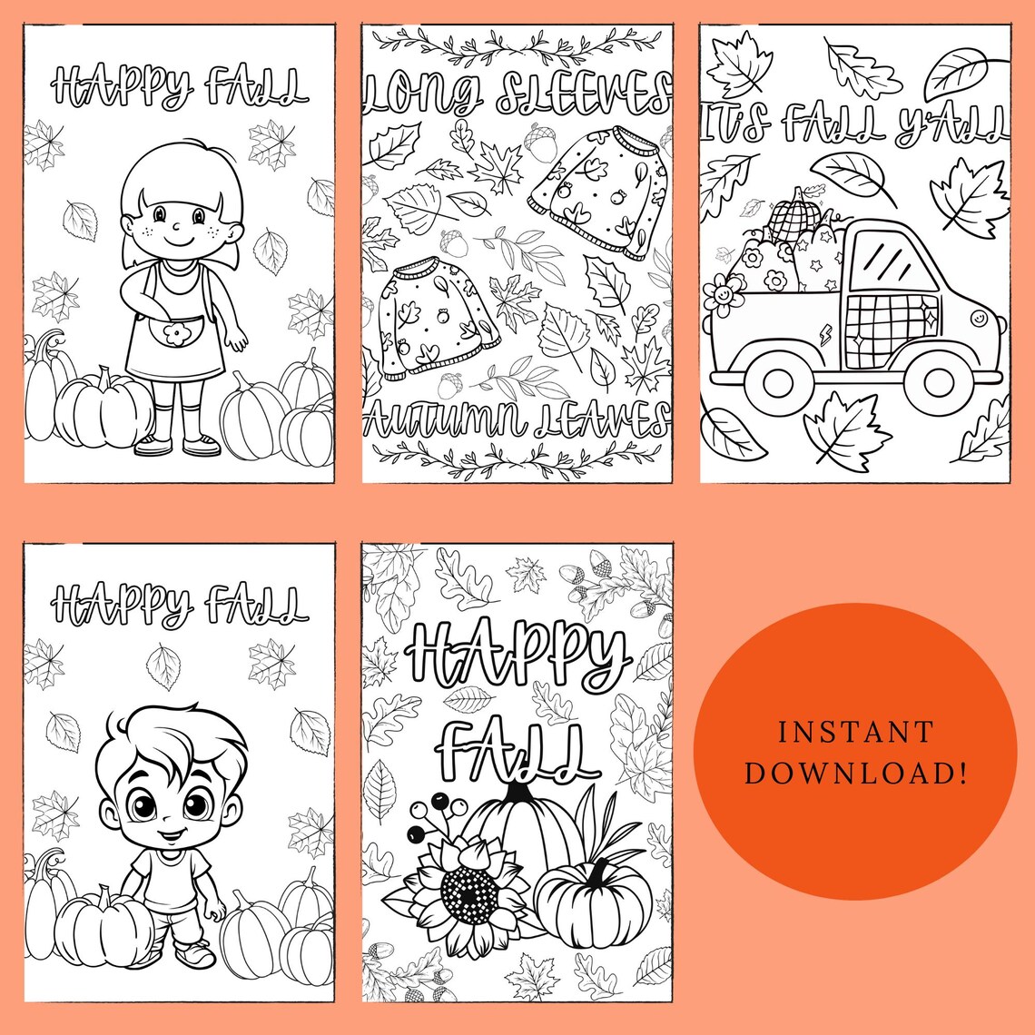 Fall Coloring Pages, Autumn Coloring Pages, Autumn Coloring Sheets ...
