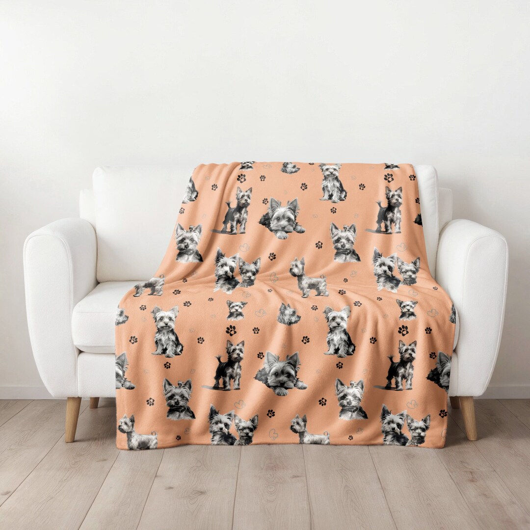 Yorkie Dog Blanket Gift for Yorkie Dog Mom Gift for Yorkie Dog Owner ...