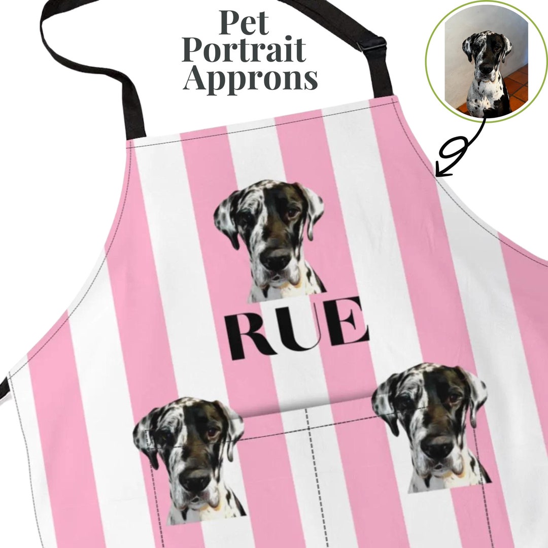 Custom Apron With Pet Portrait From Photo Custom Pet Face Apron ...