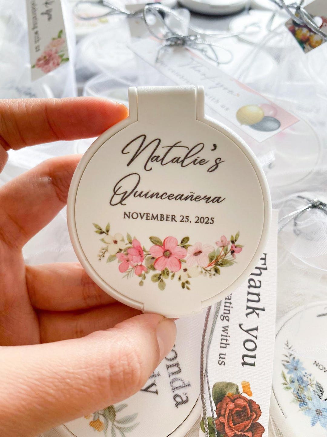 Custom Compact Mirrors: Quinceañera, Sweet 16 Party Favors - Etsy