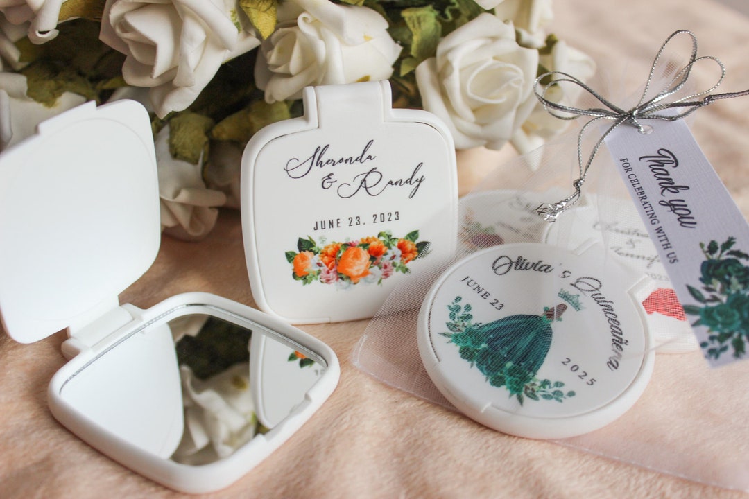 Custom Compact Mirrors, Bridesmaid Gifts, Wedding Party Favors ...
