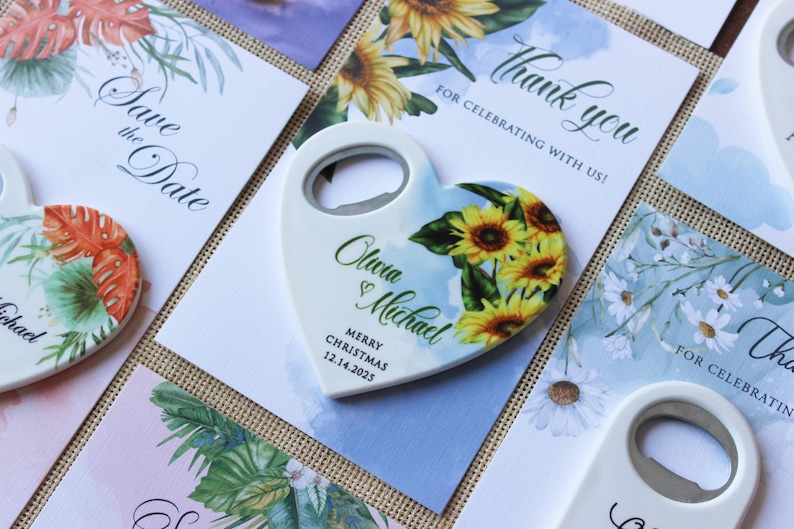 Personalized Heart Magnet Bottle Opener Wedding Favors, Custom Guest ...