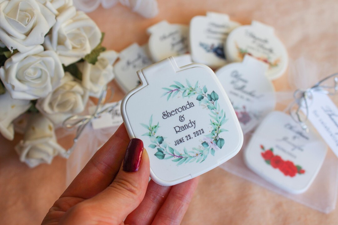 Personalized Pocket Mirrors for Weddings, Custom Bridal Favors, Compact ...
