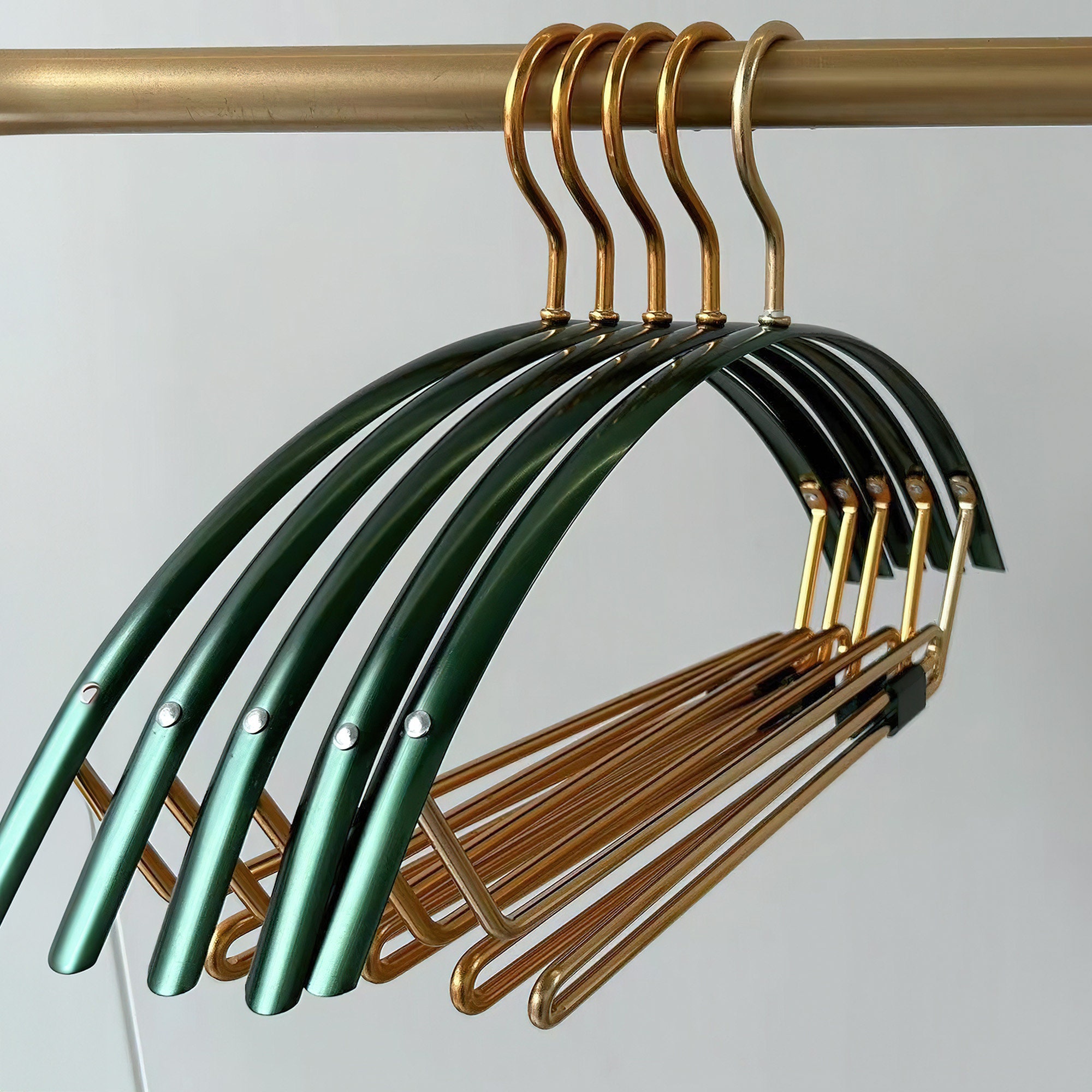 5/10 PCS Aluminum Coat Hangers ,metal Curve Suit Hangers With Pants Bar ...