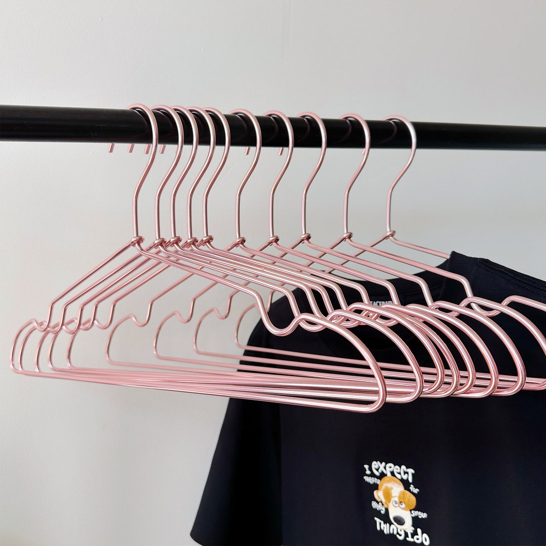 10 PCS Wire Coat Hangers ,aluminium Ultra Thin Space Saving Clothes ...