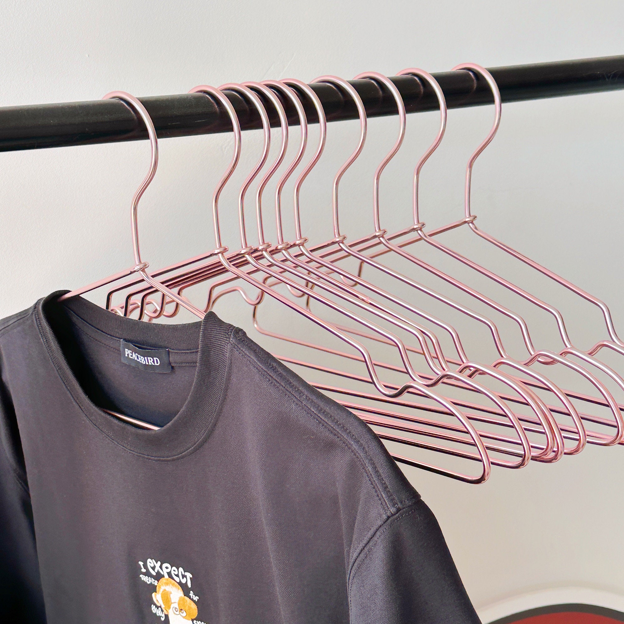 10 PCS Wire Coat Hangers ,aluminium Ultra Thin Space Saving Clothes ...