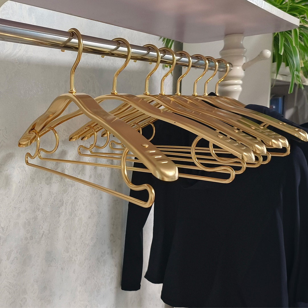 Gold Aluminum Alloy Clothes Hangers, Premium Metal Suit Hangers (5/10 ...