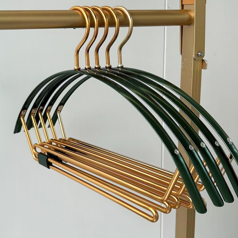 5/10 PCS Aluminum Coat Hangers ,metal Curve Suit Hangers With Pants Bar ...