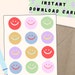 Smiley Face Digital Download Card, Smiley Face Card, You Make Me Smile ...