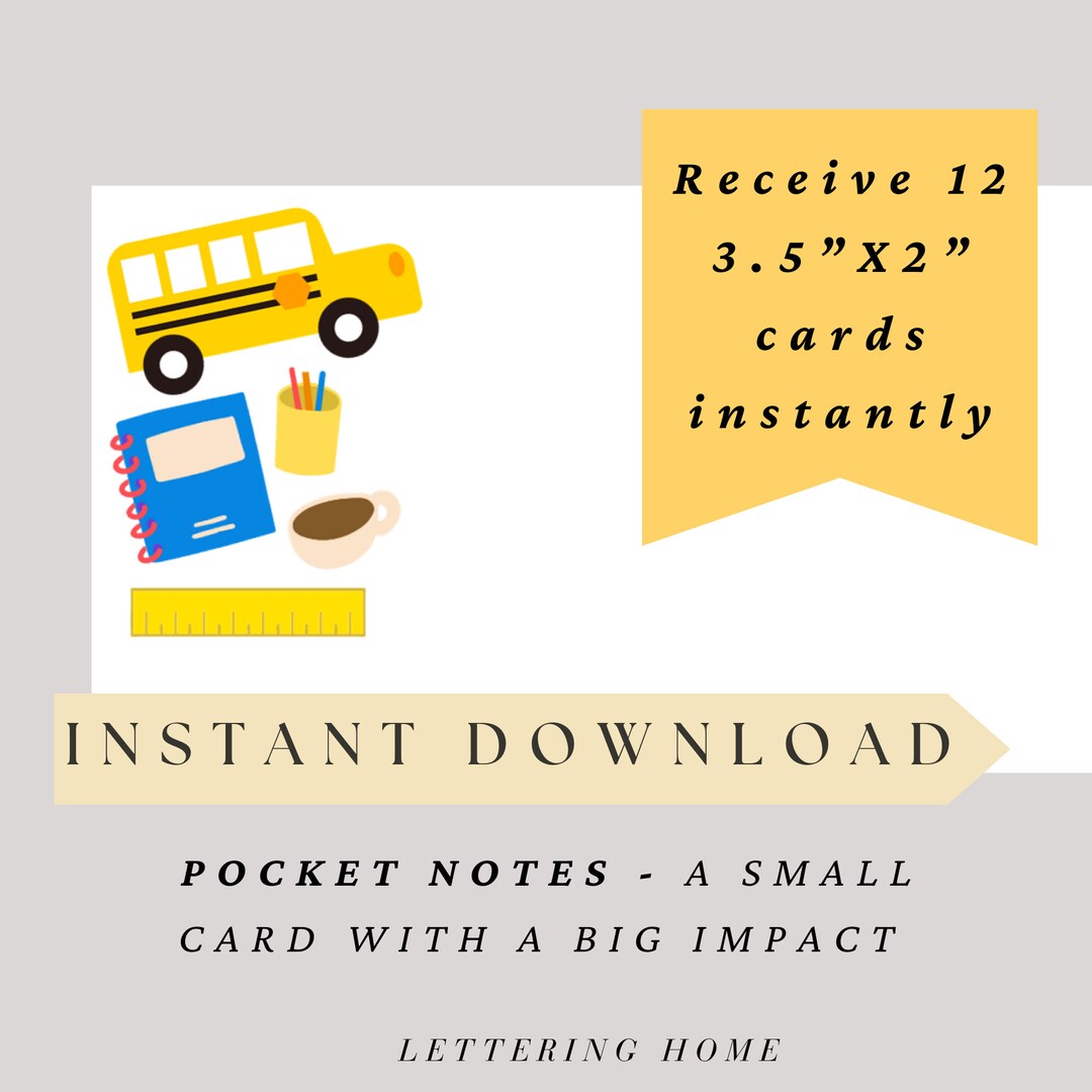Digital Download Mini Cards, Pocket Notes, Mini Notes, Mini Cards ...
