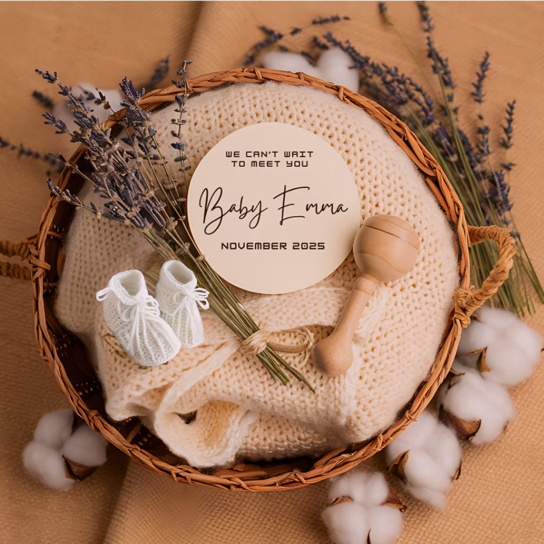 Simple Rustic Pregnancy Announcement Template , Gender Neutral Boho ...