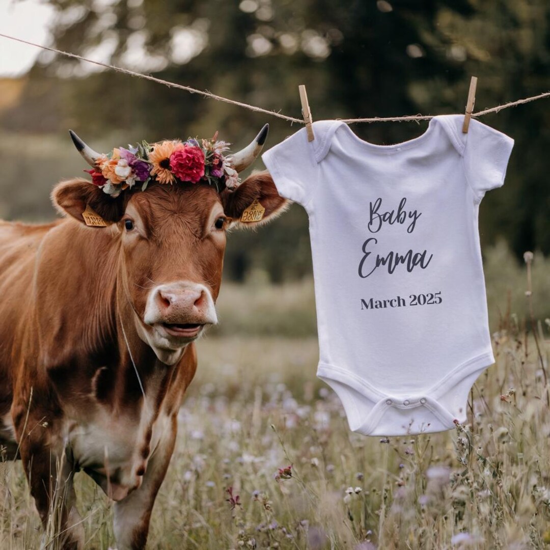 Cow Theme Digital Pregnancy Announcement Western Themed Pregnancy ...