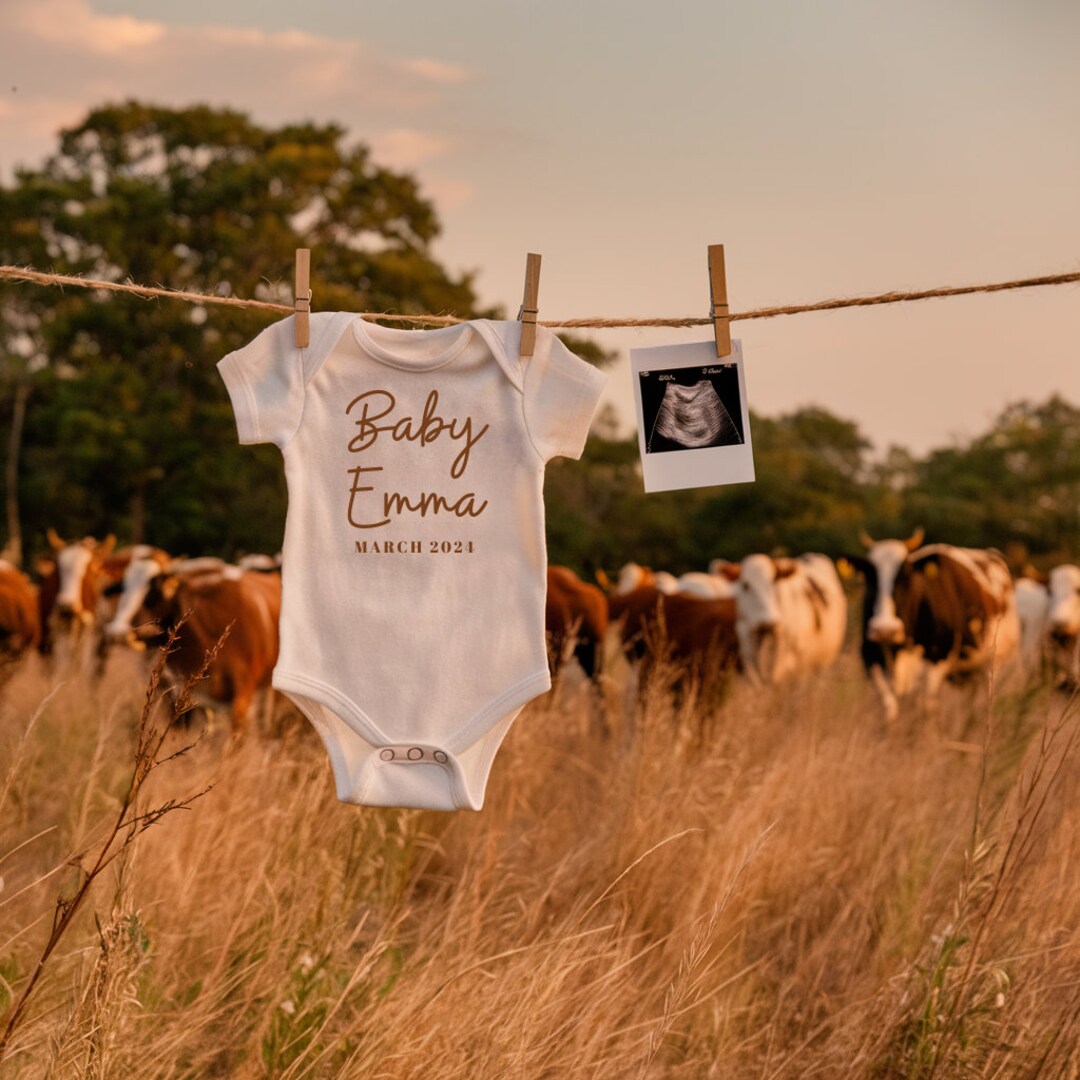 Cow Theme Digital Pregnancy Announcement Western Themed Pregnancy ...