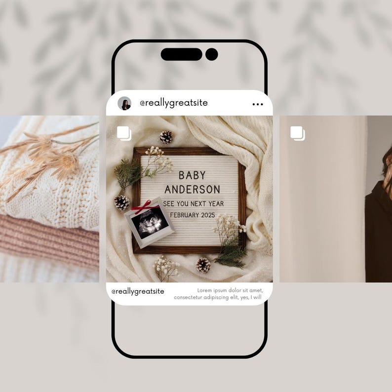 2025 Baby Announcement: See You Next Year Social Media Reveal (digital ...