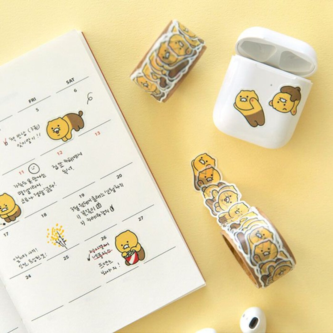 Choonsik Flake Sticker Kakao Friends Masking Tape Washi Roll - Etsy